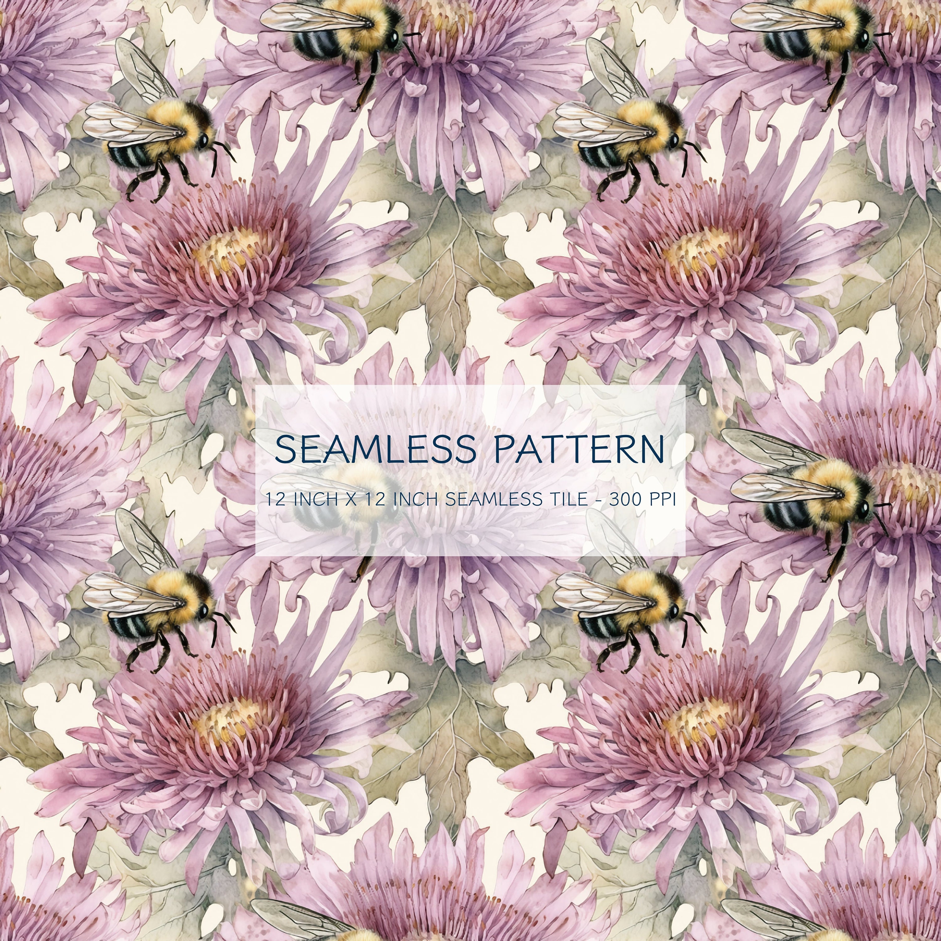 Bumble Bee Seamless Watercolor Pattern Digital Design - Etsy