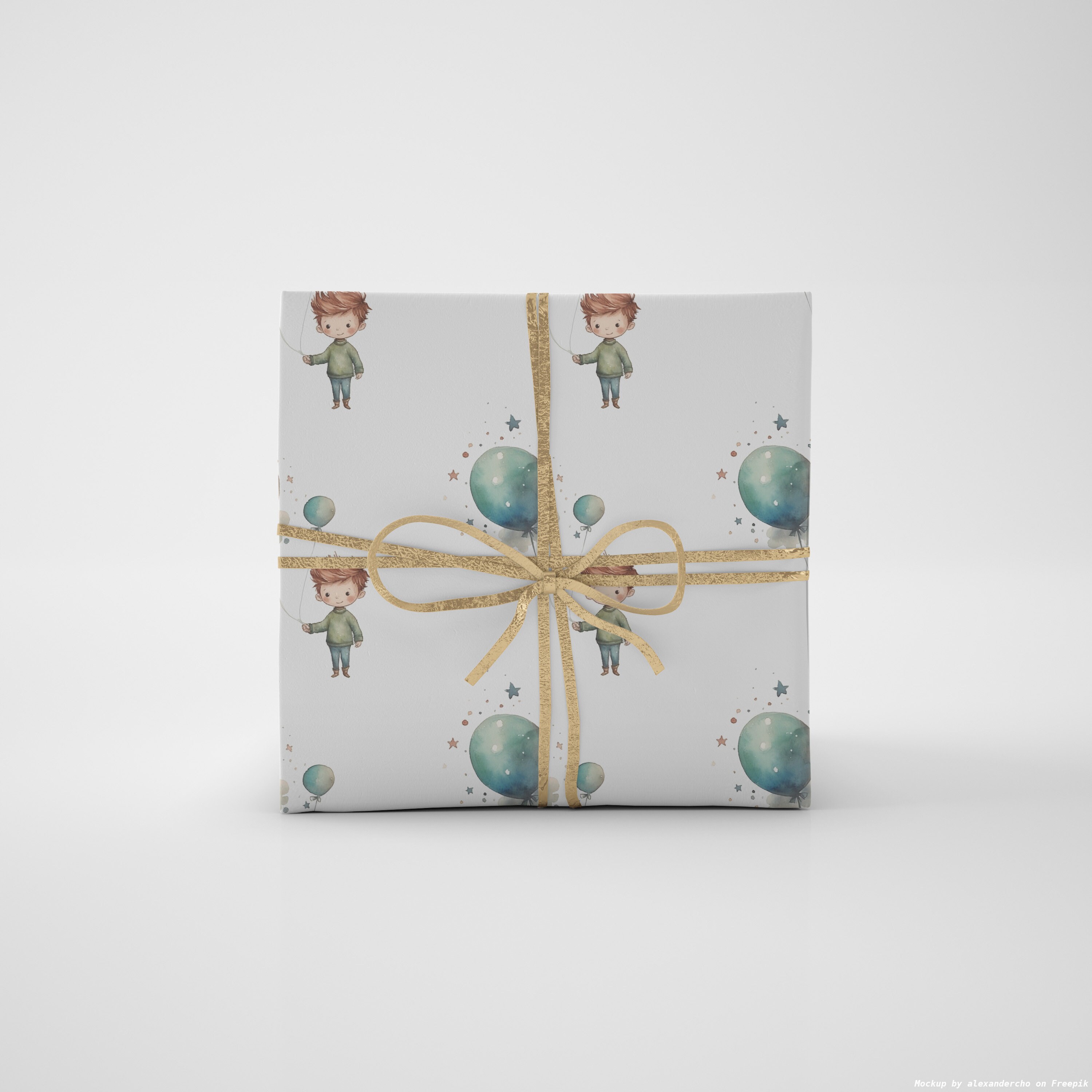 Little Prince Holding Balloons Seamless Watercolor Digital Design ...