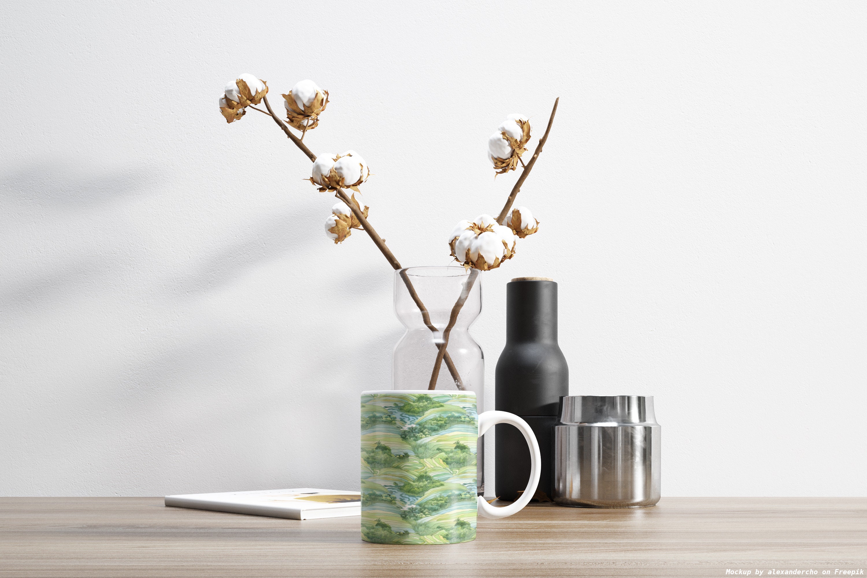 Terraced Rice Paddy Seamless Watercolor Pattern Digital Design Download ...