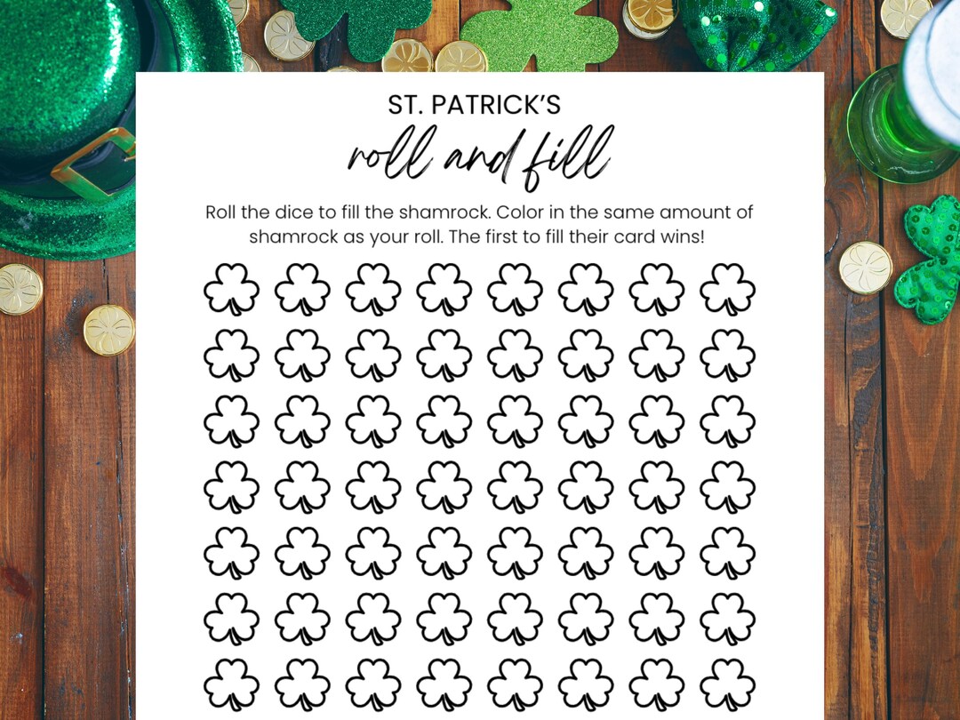 St. Patrick's Roll and Fill Game, Roll and Color, Roll and Cover Game ...