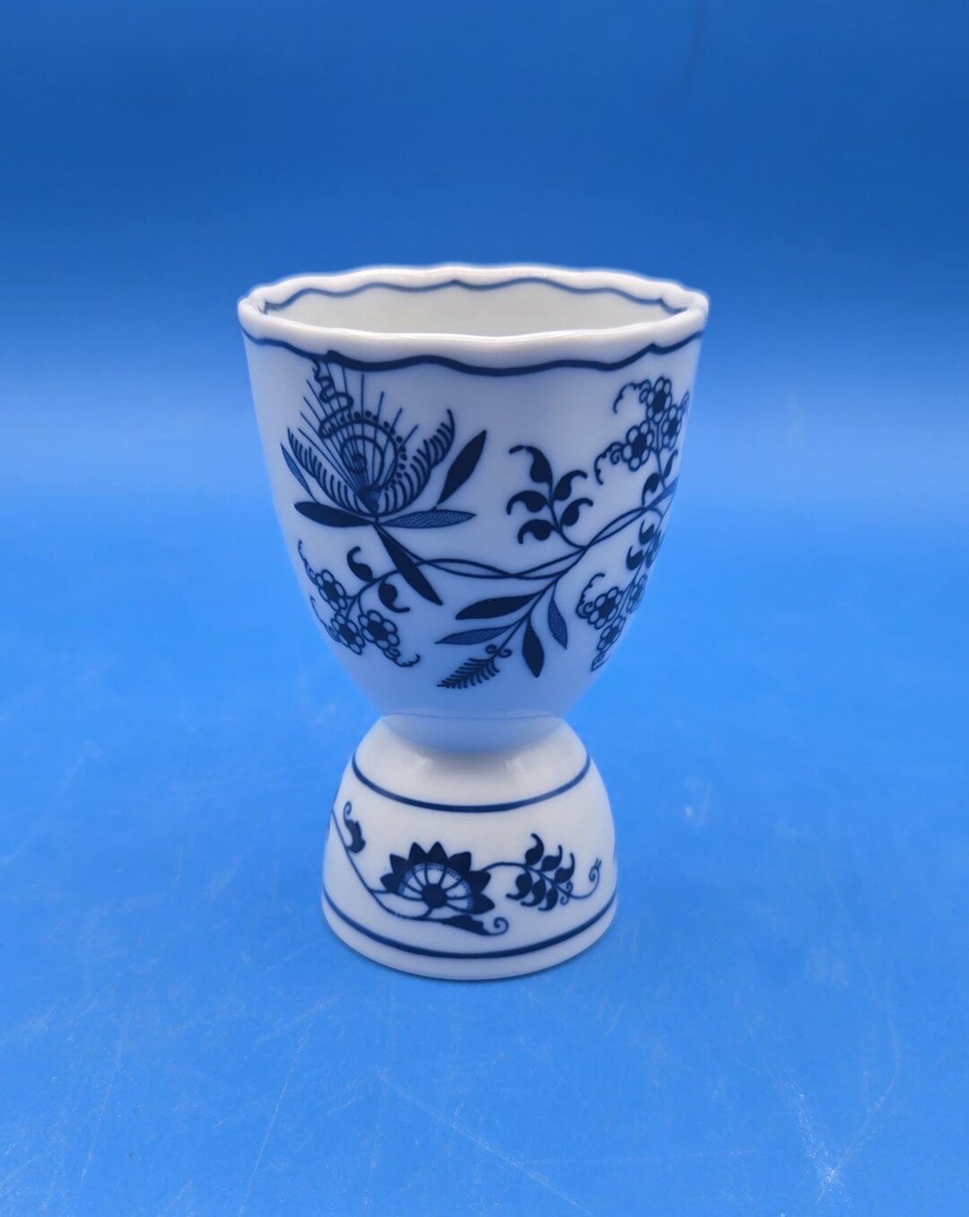 Vintage Blue Danube Onion Pattern Egg Cup Server scroll Stamp - Etsy