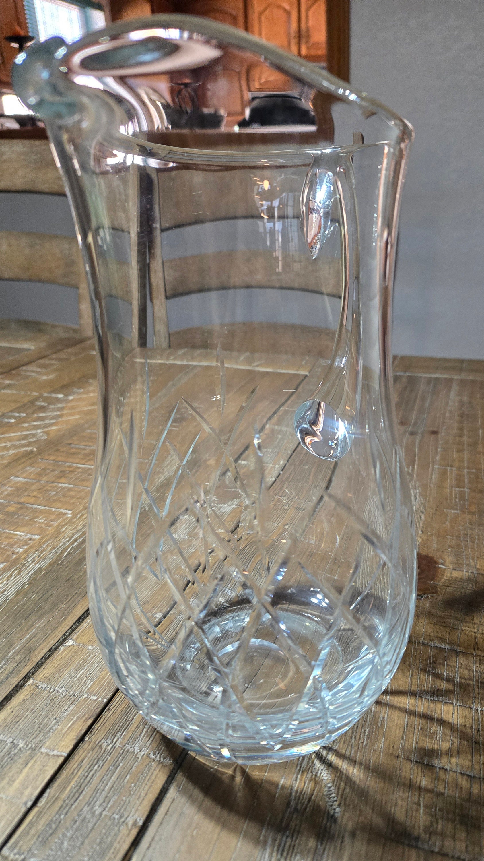 Vintage Crystal Cut Glass Pitcher 9 - Etsy