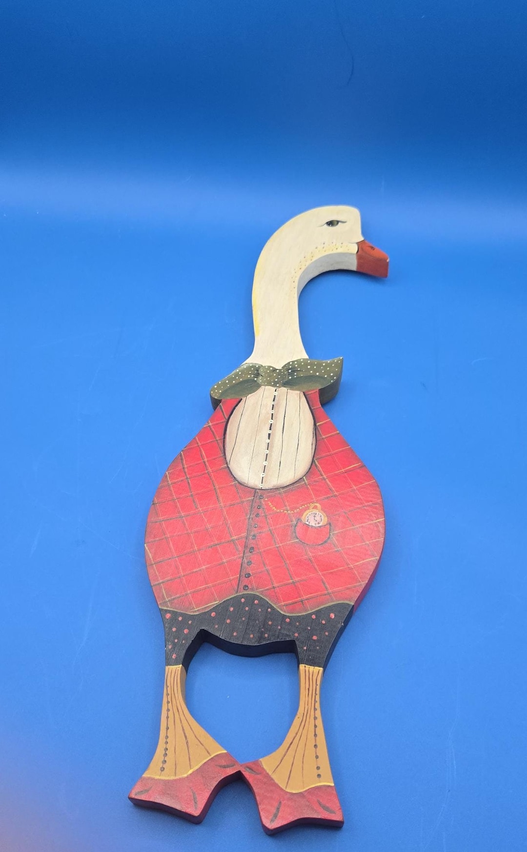 Vintage Large Hand Painted Wooden Goose 1985, Rustic Home Decor ...