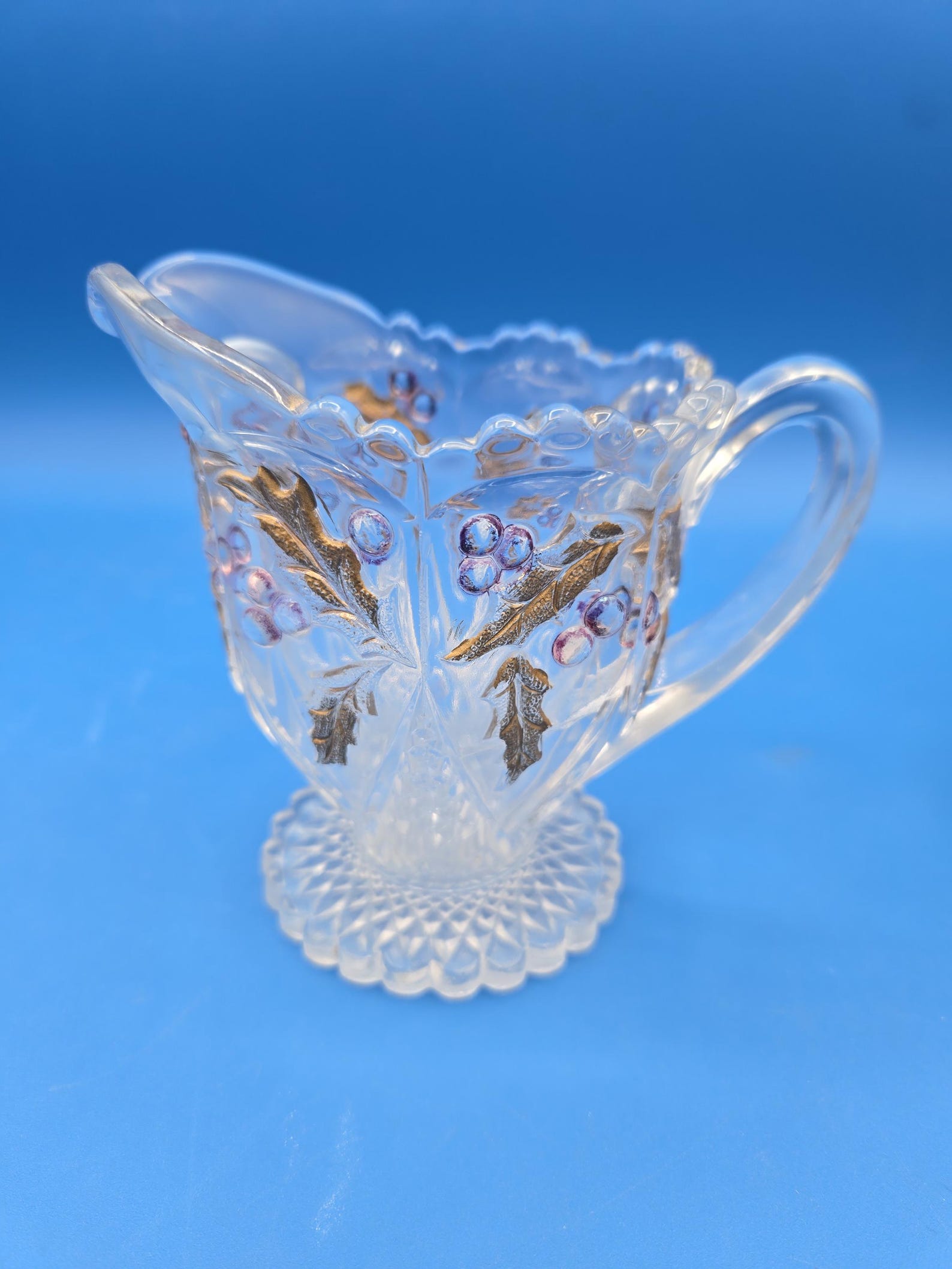 Antique Glass Tea Set in the Holly Pattern - Etsy