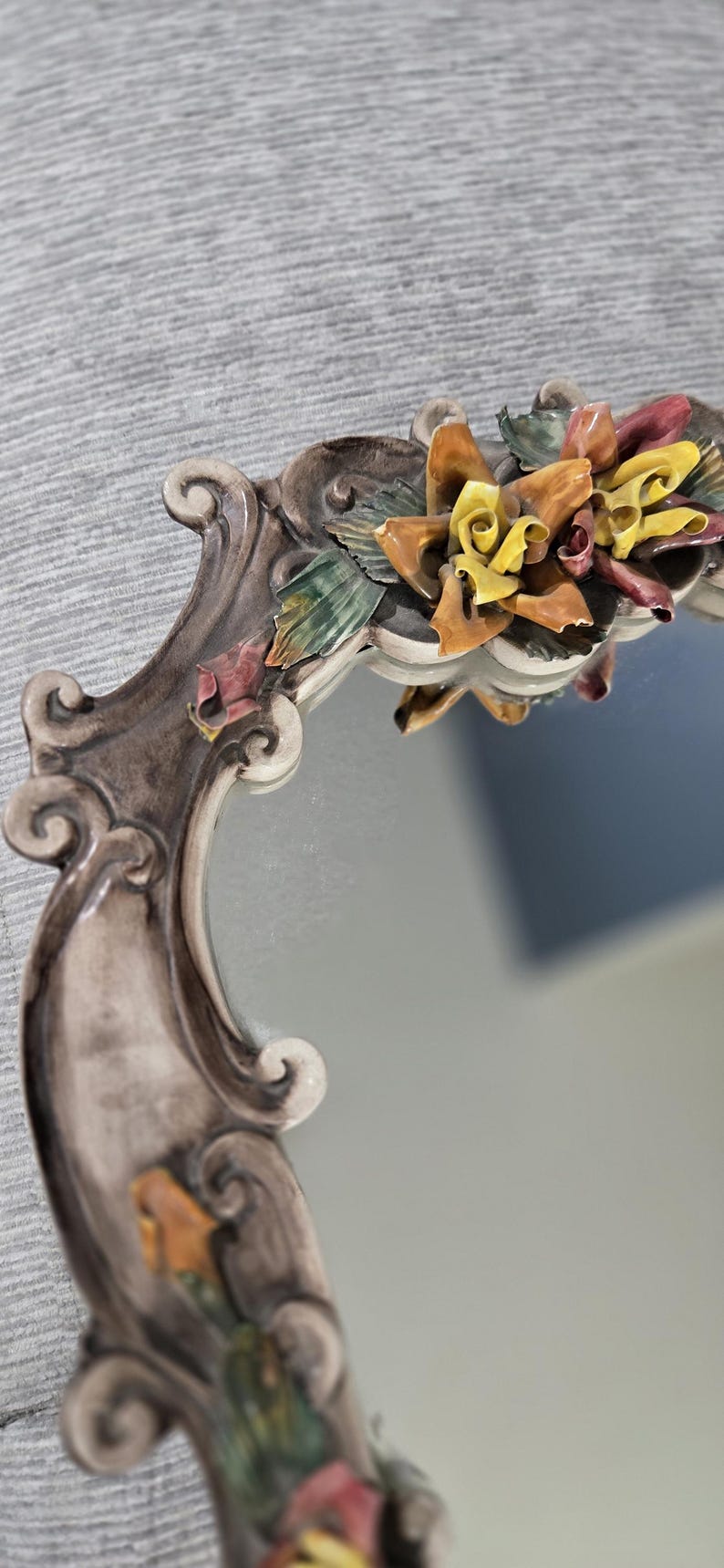 Vintage Real Capodimonte Large Porcelain Mirror Marked - Etsy