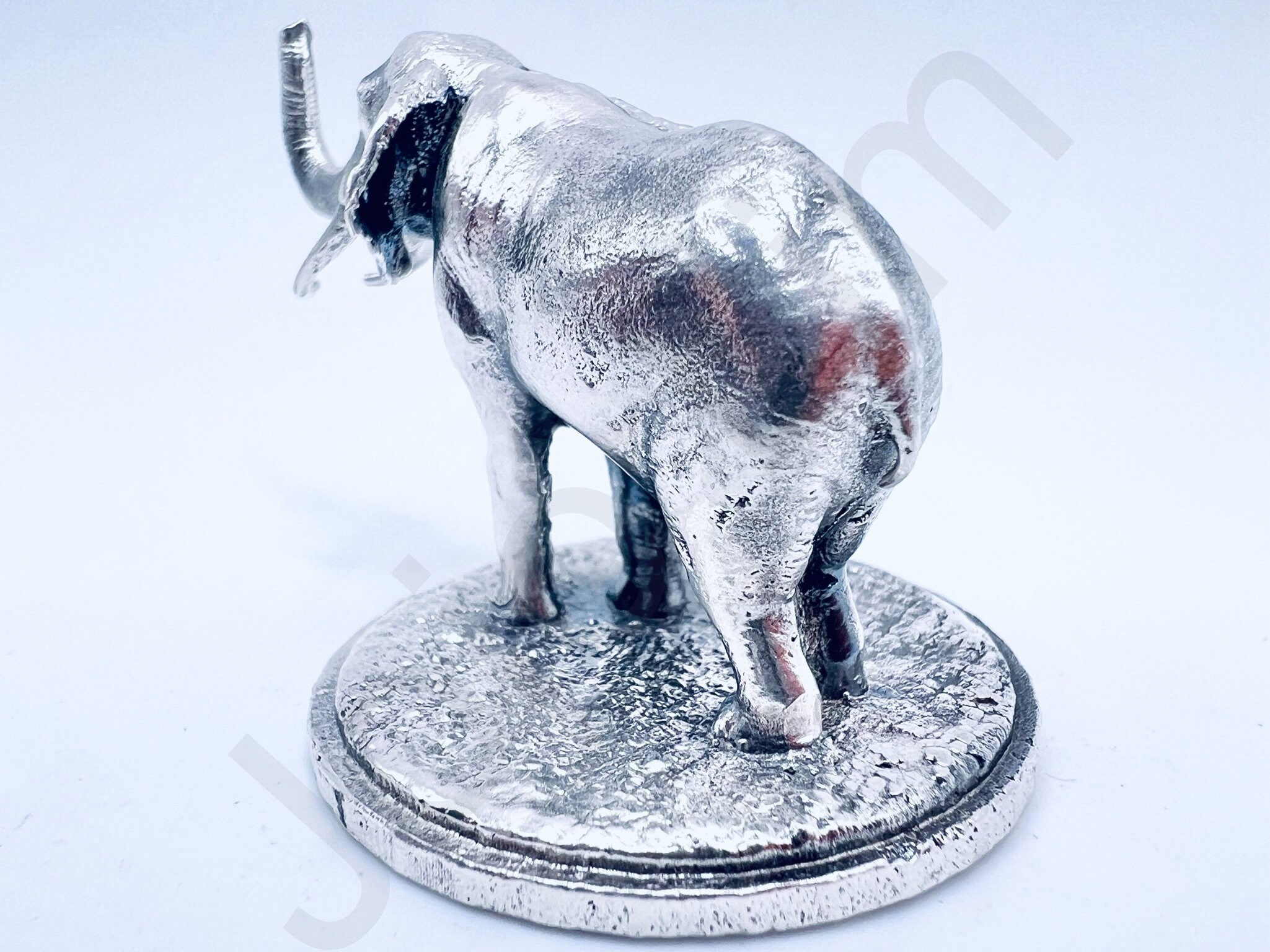 3 Oz Hand Poured Silver Bar Pure .999 Fine elephant Bullion 3D Statue ...
