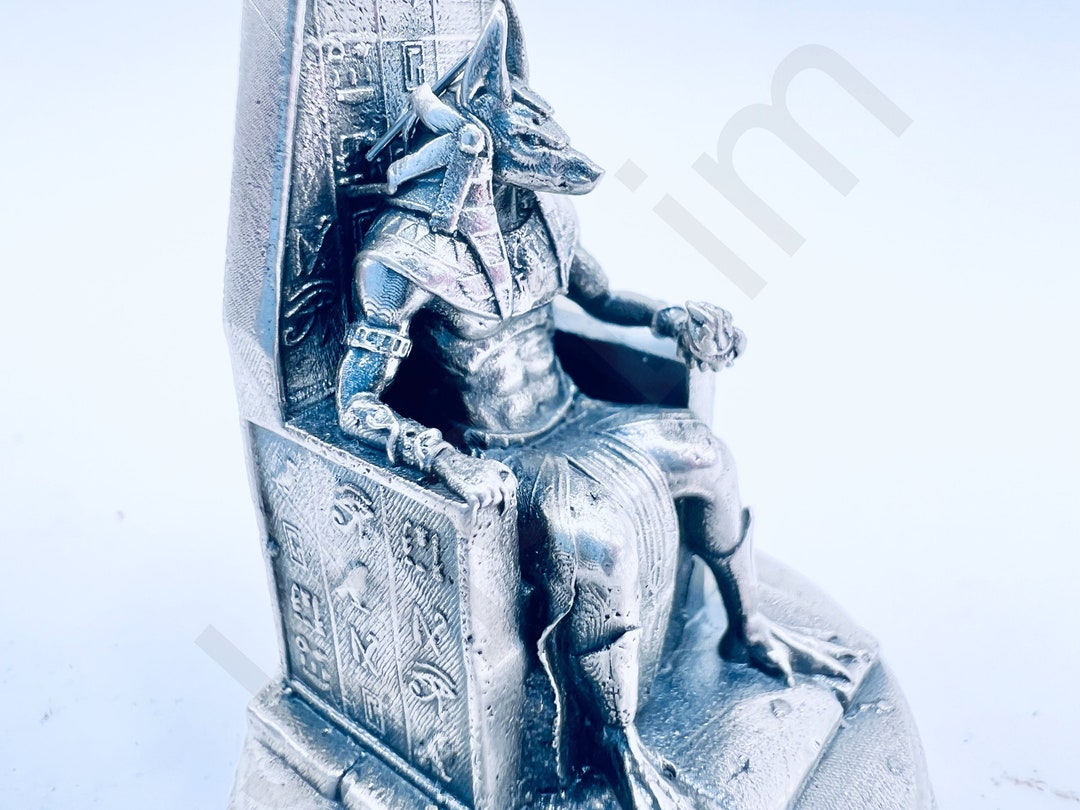 8 Oz Hand Poured Silver Bar Pure .999 Fine anubis on Throne Cast ...