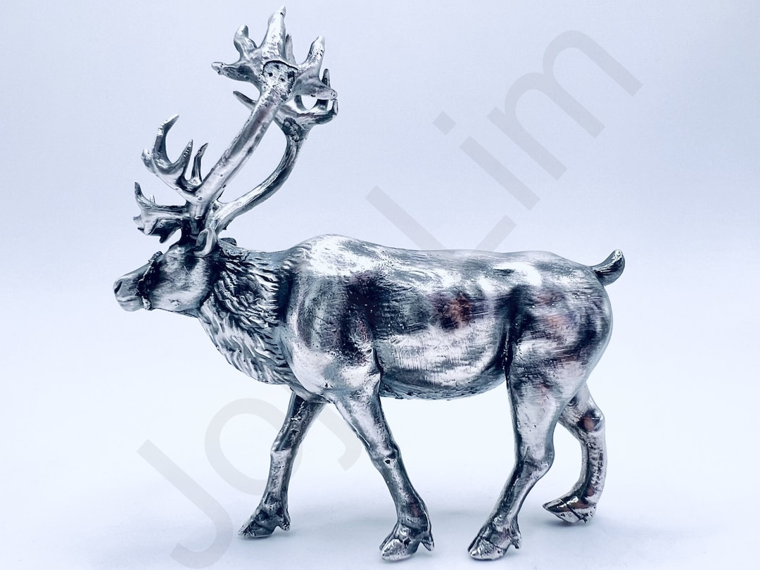 3 Oz ON HAND Poured Pure 99.9% Silver Bar .999 Fine stag Buck, Male ...
