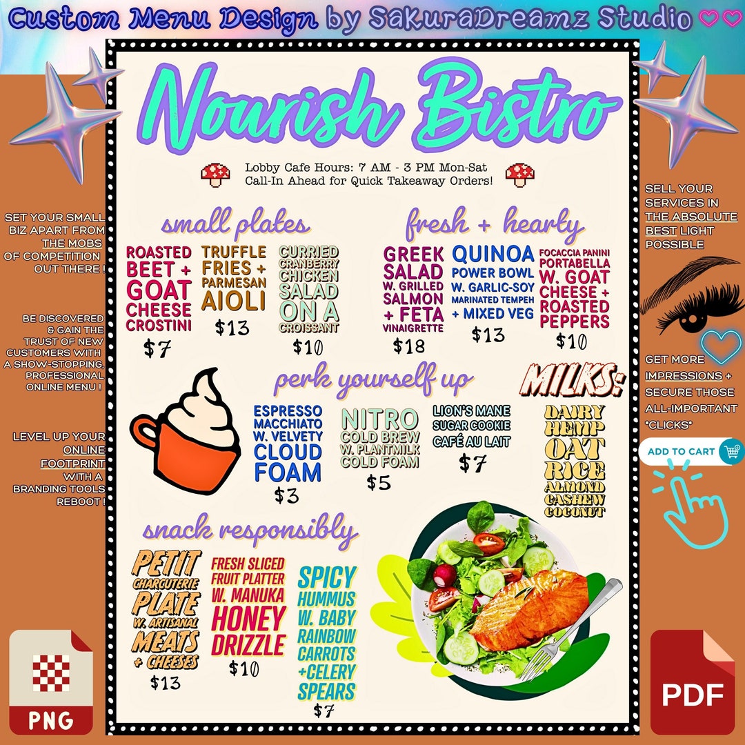 Tea Shop Menu Simple Cafe Menu Burger Shop Menu Scan for - Etsy