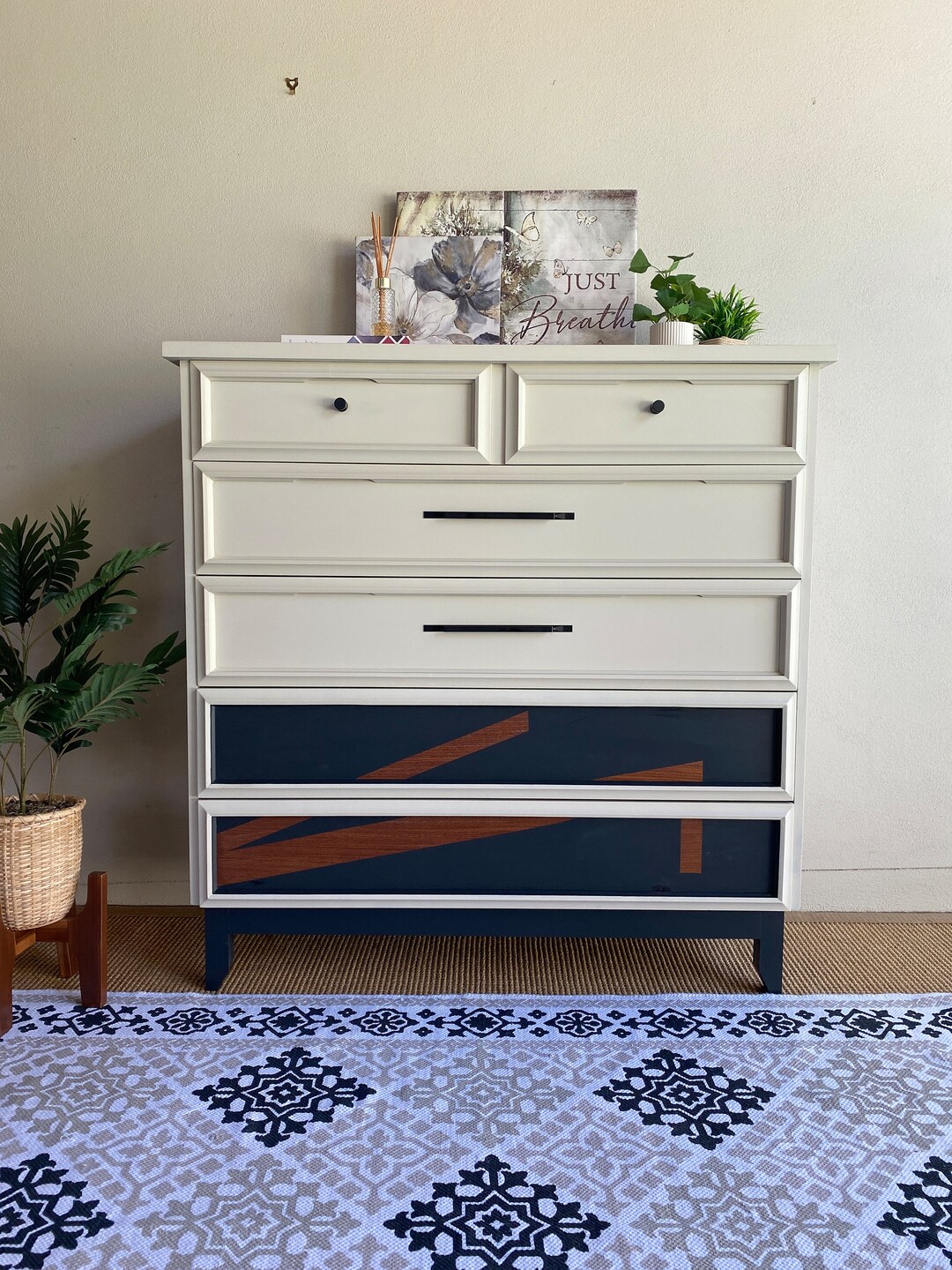 Belvedere Teak High Chest 5 Extra Large Drawers Mid Century Retro - Etsy