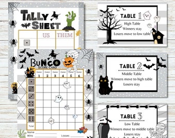 Halloween BUNCO Printable Bundle Score Cards Tally Sheets - Etsy