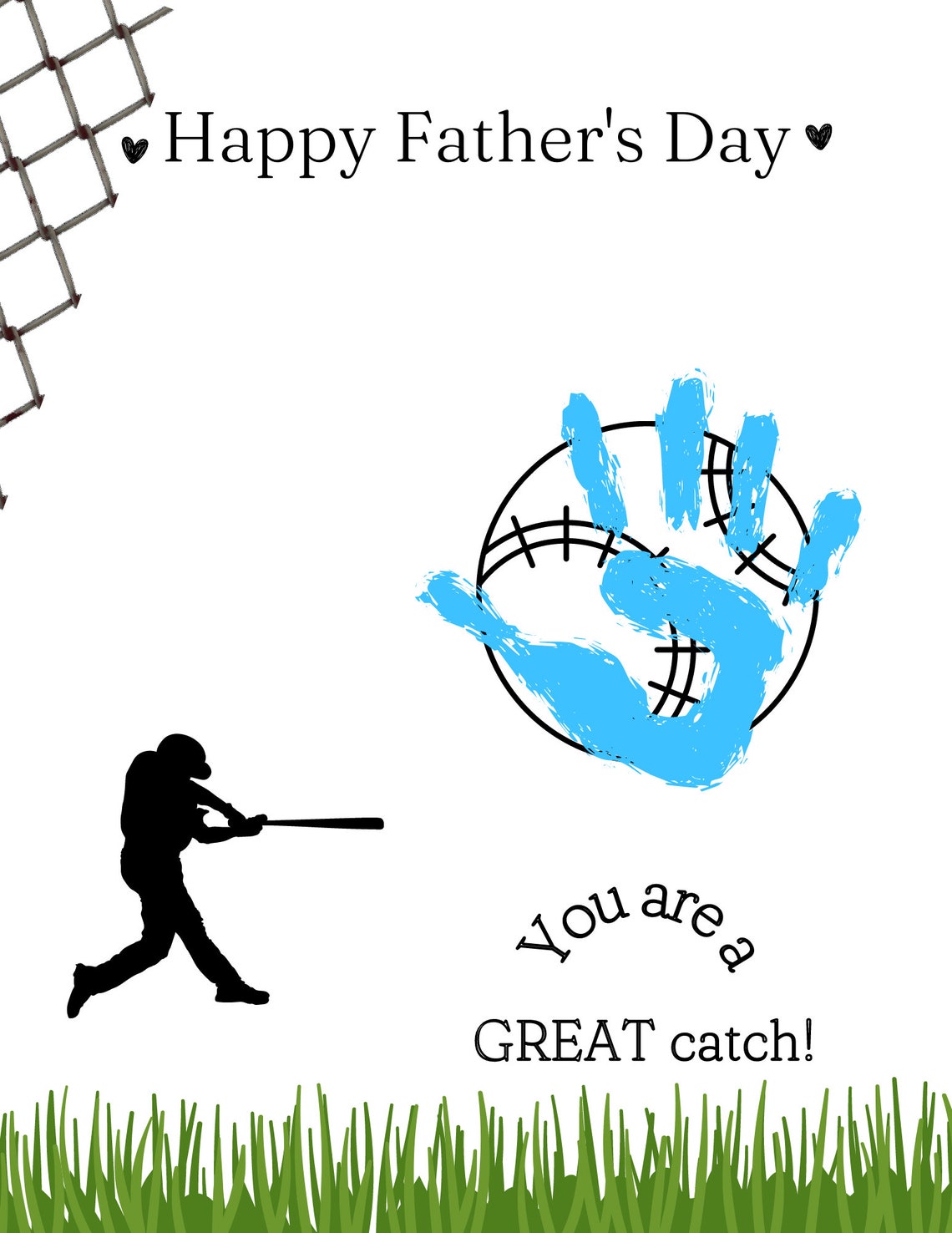 Father's Day Printable Template for Handprint "you Are a Great Catch ...