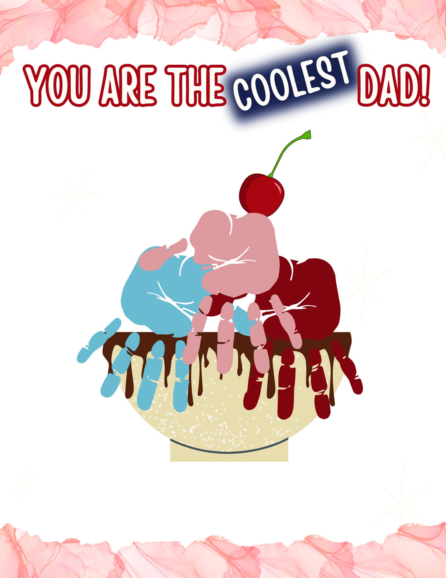 Handprint Printable Template "you Are the Coolest Dad!" for Father's ...