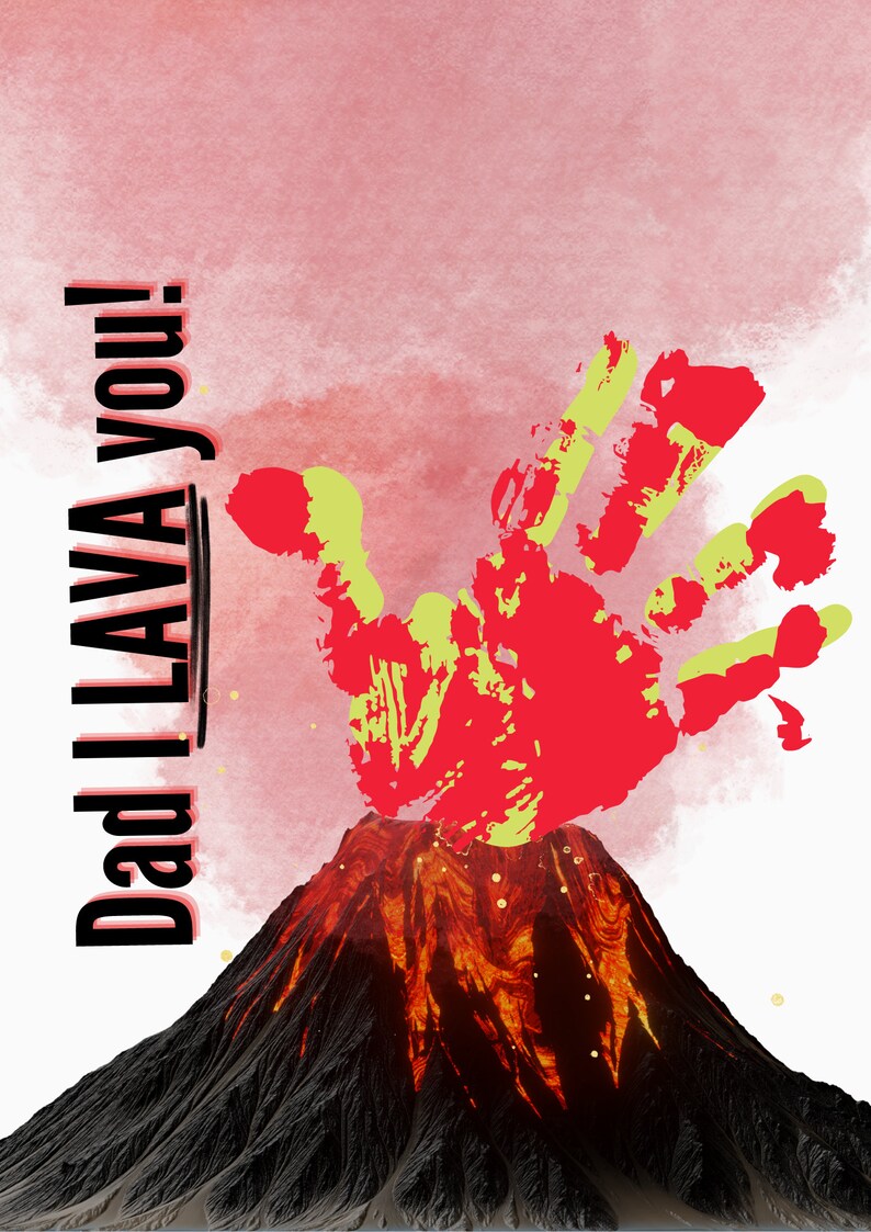 Father's Day Printable for Kids and Baby Handprint Gift "dad I Lava You ...