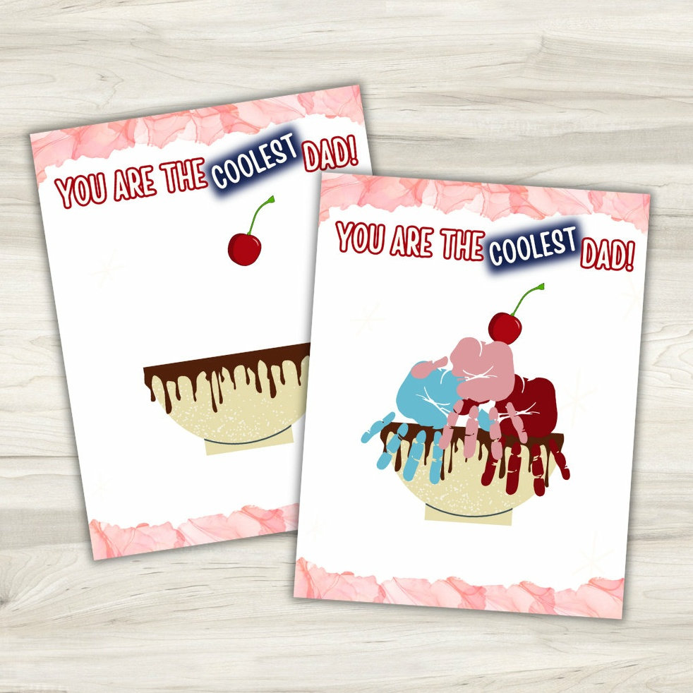 Handprint Printable Template you Are the Coolest Dad for Father's Day ...