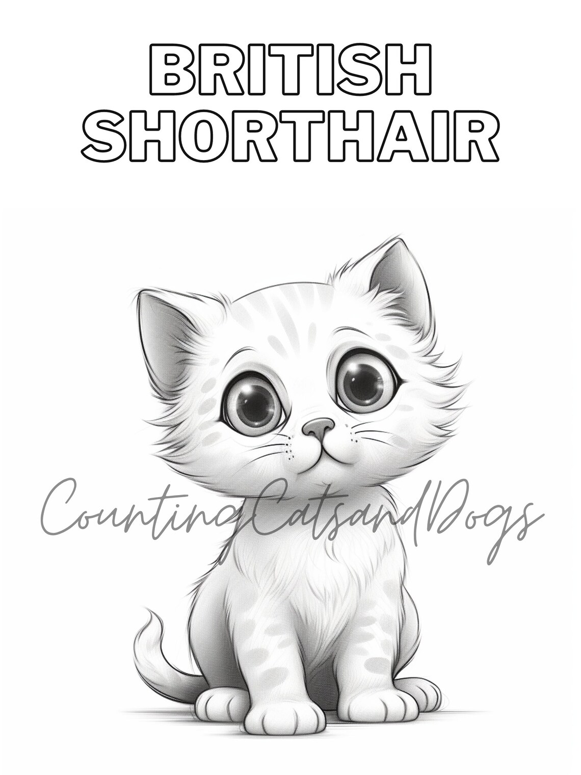 16 Cute Kittens Coloring Book Pages for Adults and Kids, Printable PDF ...
