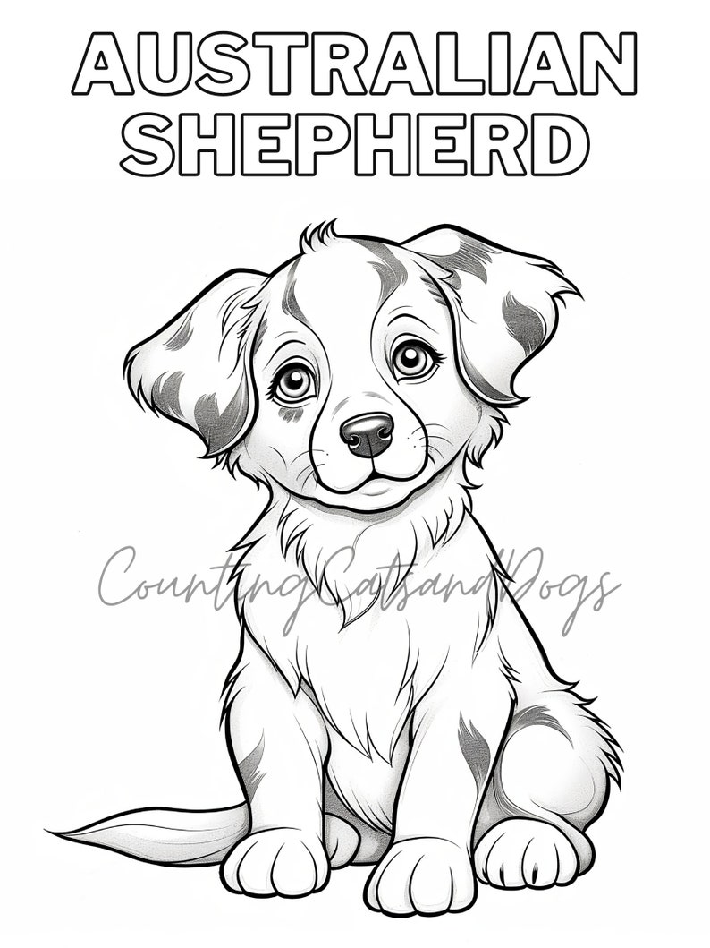 17 Cute Puppies Coloring Book Pages for Adults and Kids - Etsy