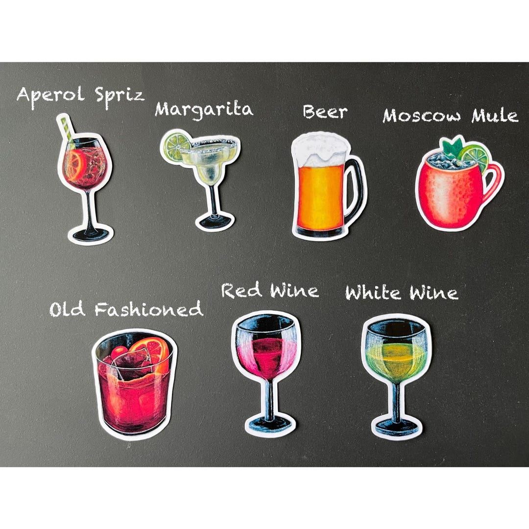Cocktails Stickers, Moscow Mule Sticker, Beer Sticker, Old Fashioned ...