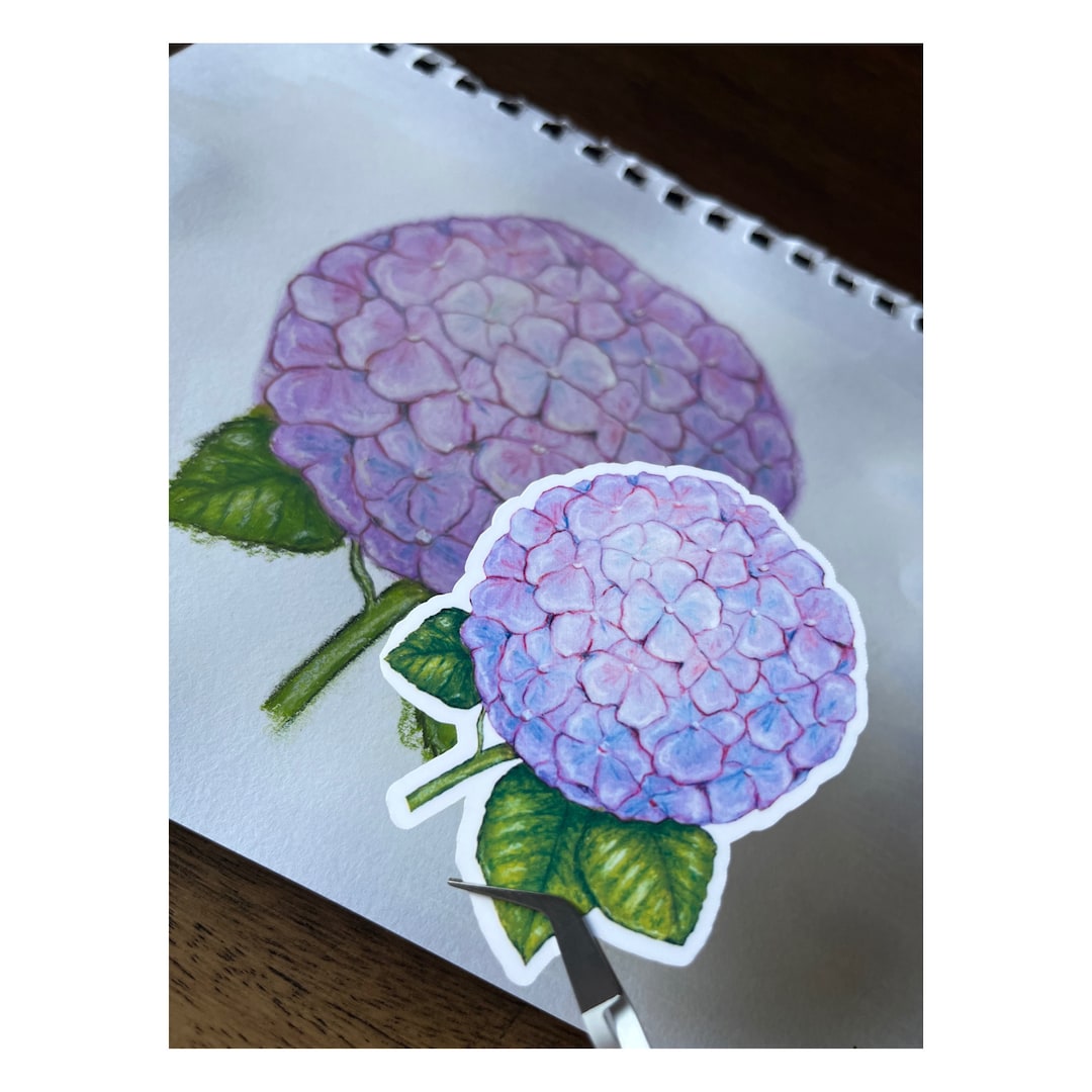 Hydrangea Sticker, Flower Sticker - Etsy