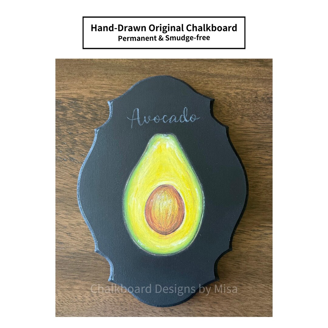 Original Avocado Chalk Art, Avocado Chalkboard Art, Chalkboard Art ...