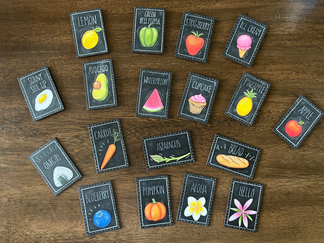 Chalkboard Art Magnet, Hand Painted Magnet, Chalk Art Magnet, Food ...