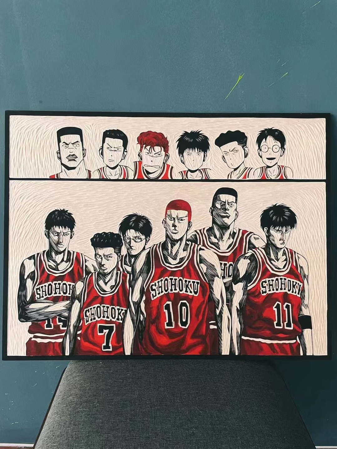 Slam Dunk Master Sculpture Customization Black and White Woodcut ...