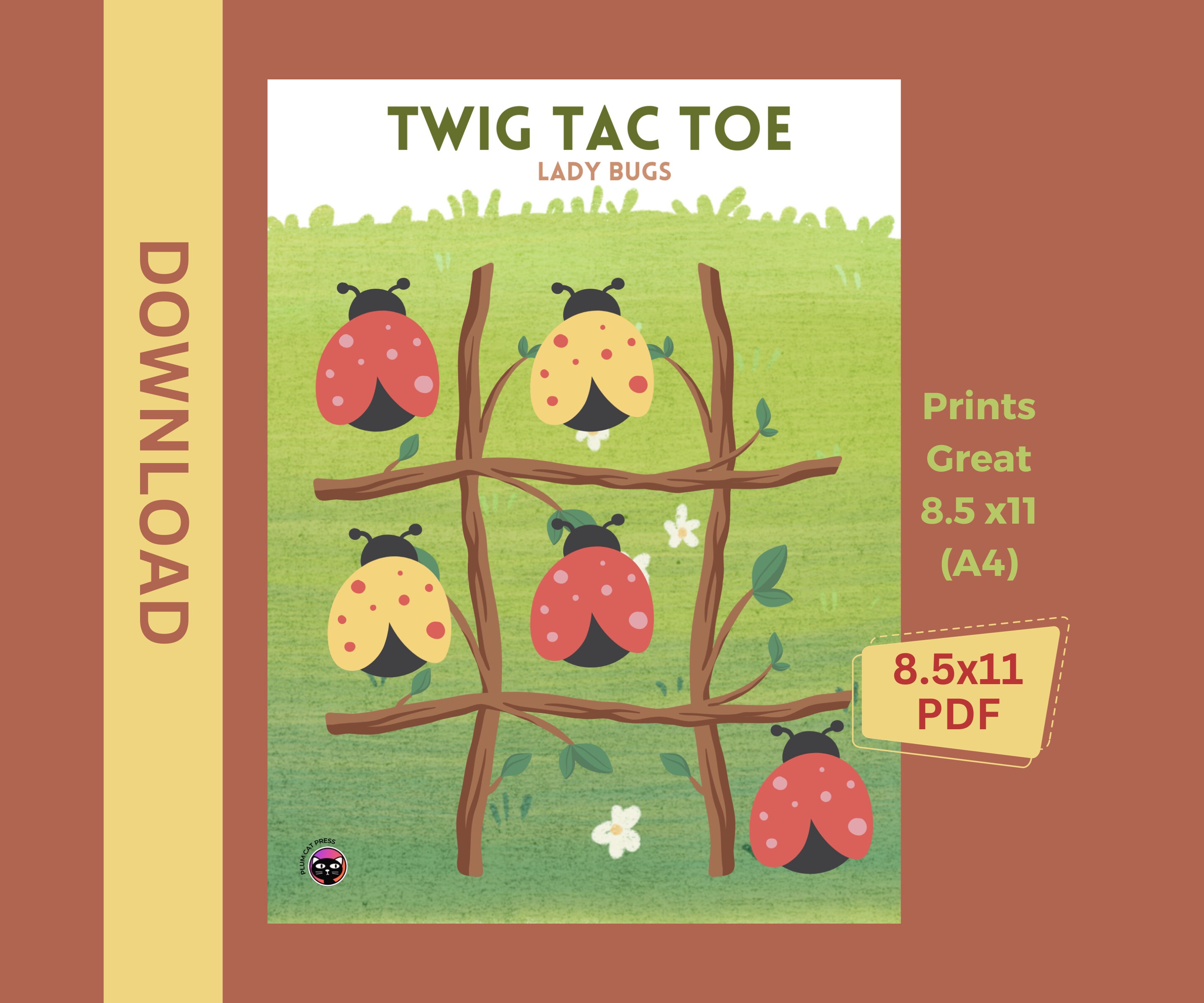 TIC TAC TOE | Family Game Night Printable of Whimsical Twigs and Lucky ...