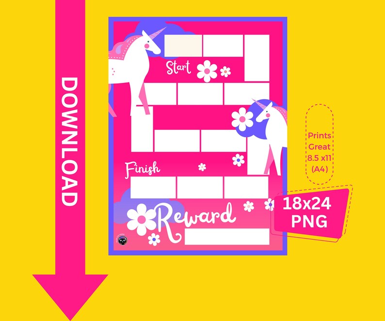 PRINTABLE Unicorn Reward Chart for Kids or Behavior Chart - Etsy