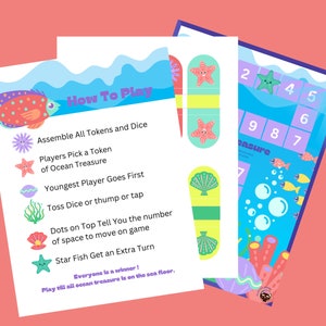 Under the Sea Printable Board Game: Ocean Treasure (digital Download ...