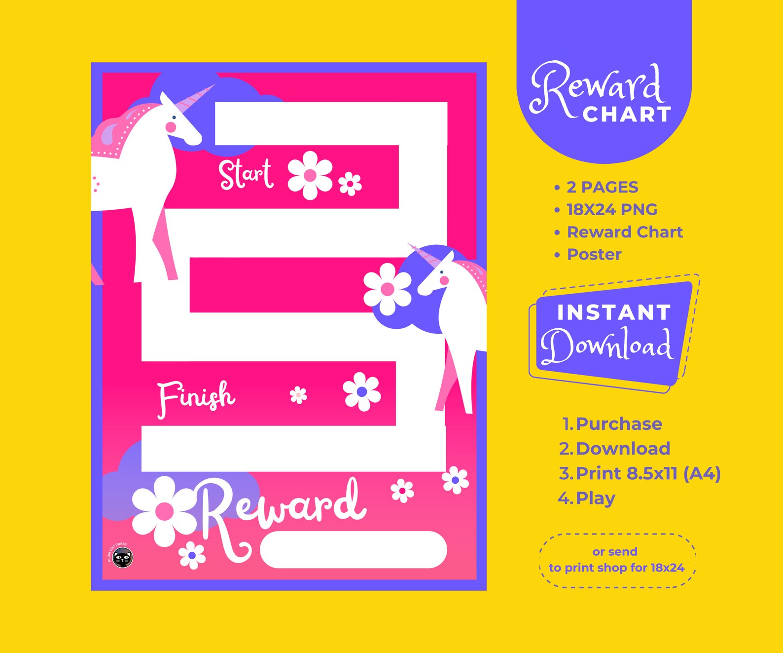 PRINTABLE | Unicorn Reward Chart for Kids or Behavior Chart for Home ...