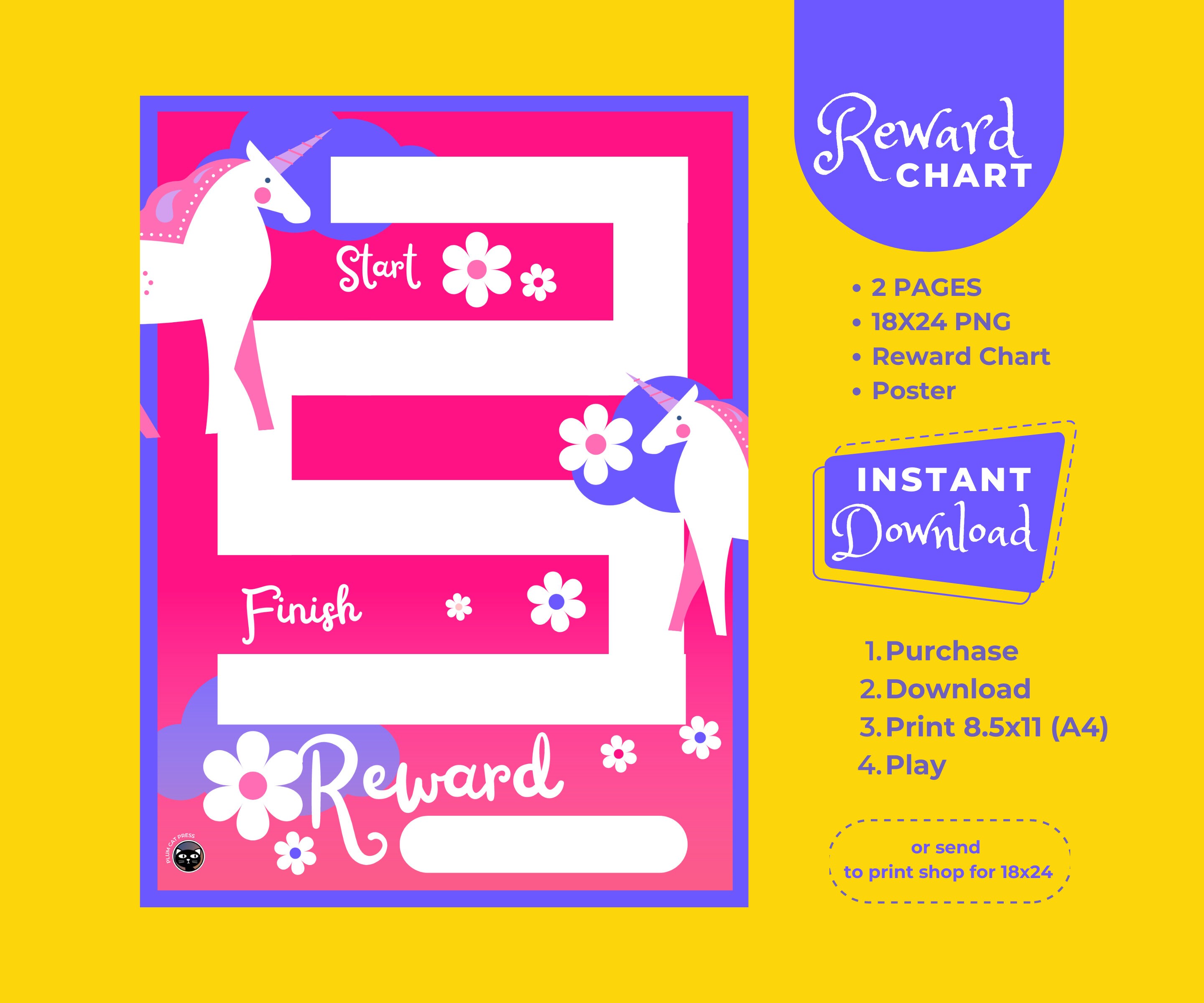 PRINTABLE | Unicorn Reward Chart for Kids or Behavior Chart for Home ...