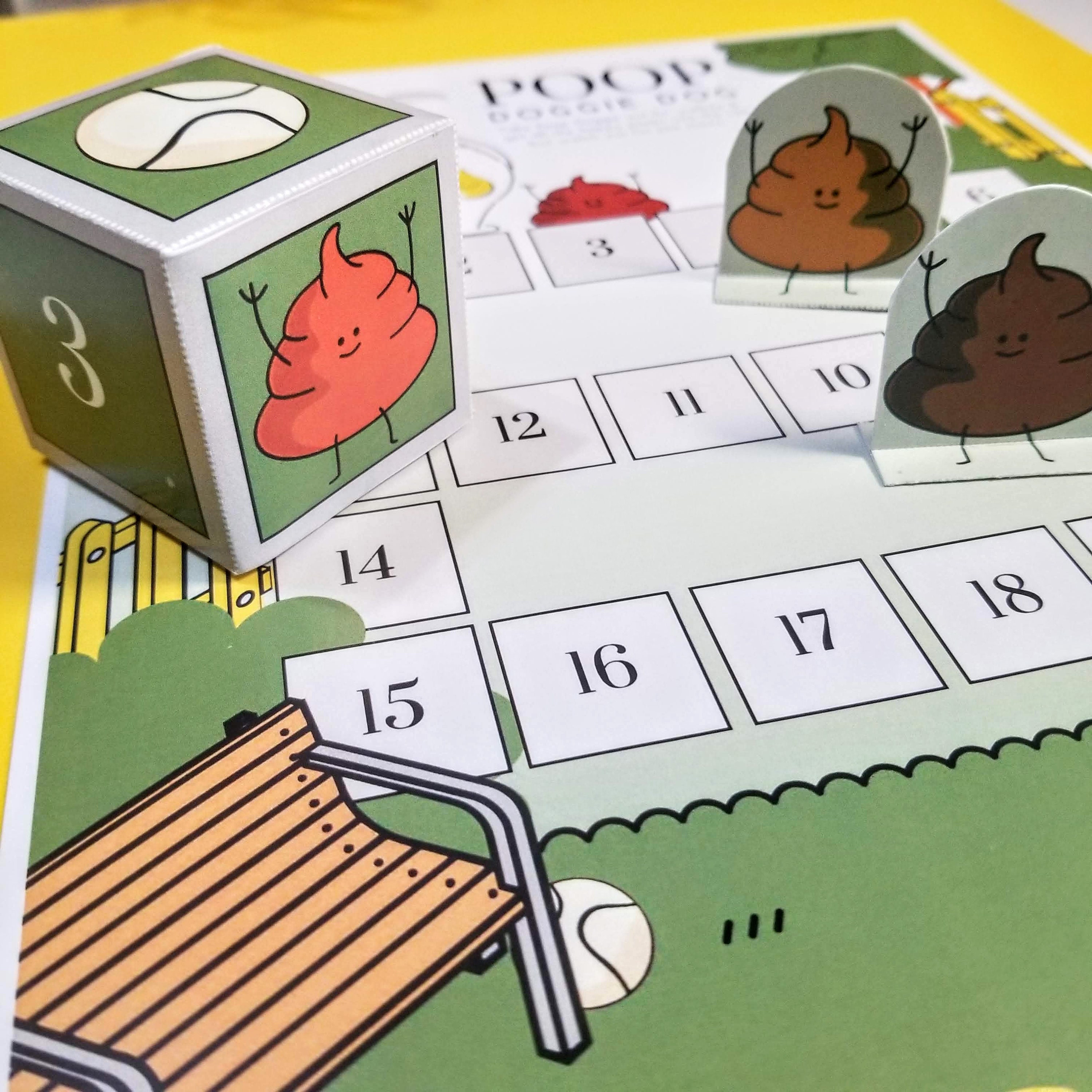 PRINTABLE GAME Poop Doggie Dog Printable Board Game for Kids Family ...