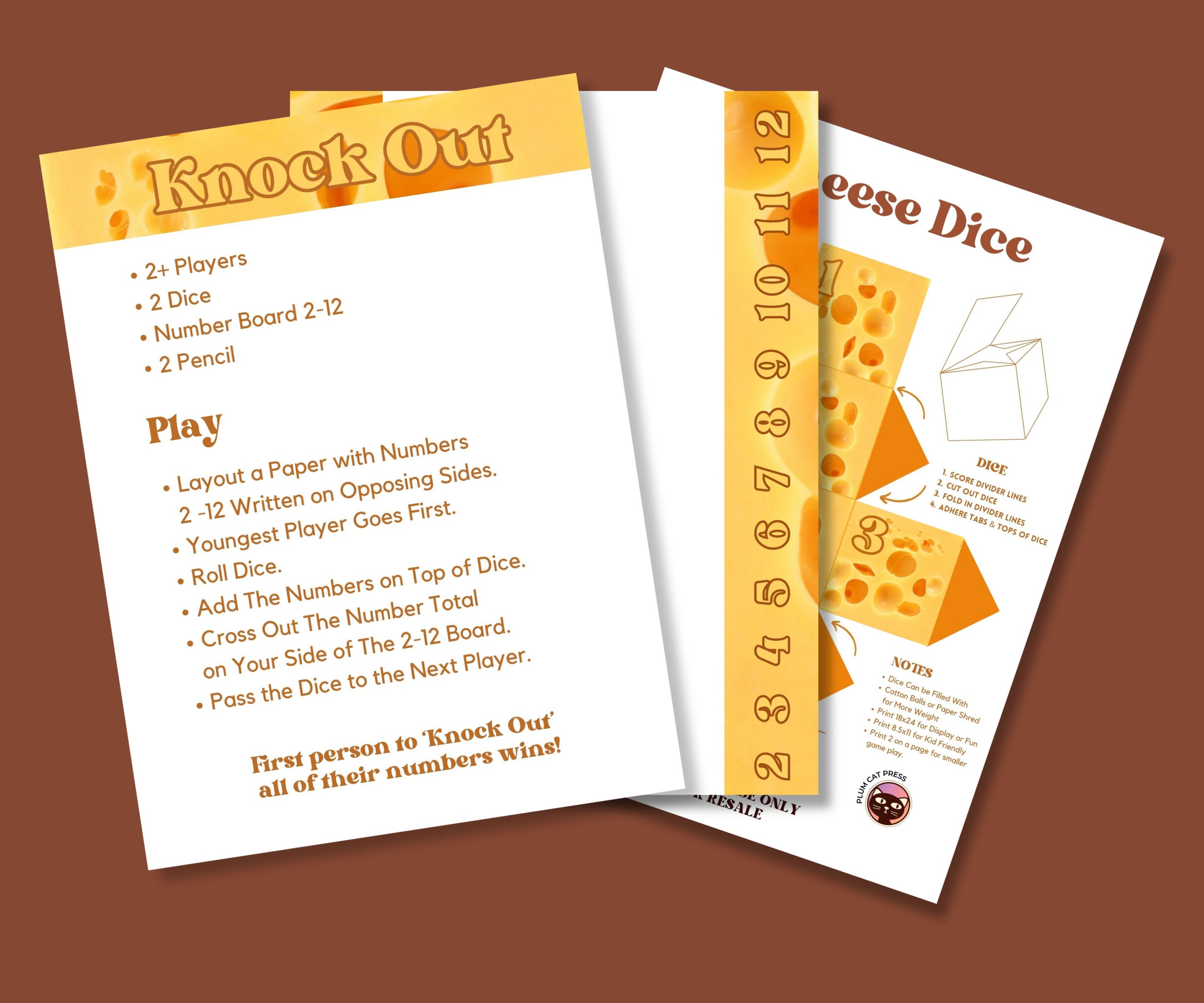 Cheese Dice Printable Instant Download | DIY Craft Template for Cheese ...