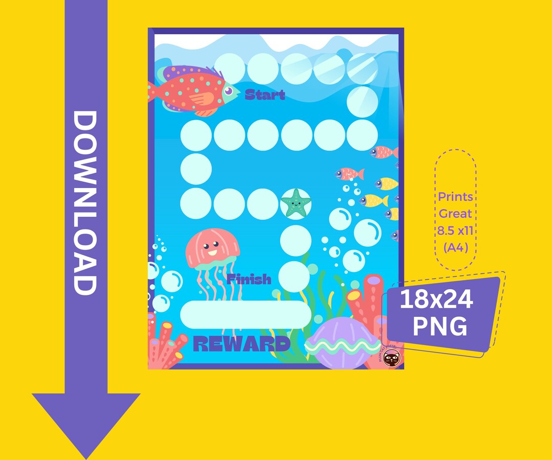 PRINTABLE Under the Sea Reward Chart for Kids or Behavior - Etsy