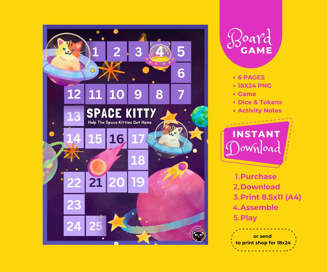 PRINTABLE Outer Space Board Game for Kids Space Birthday - Etsy