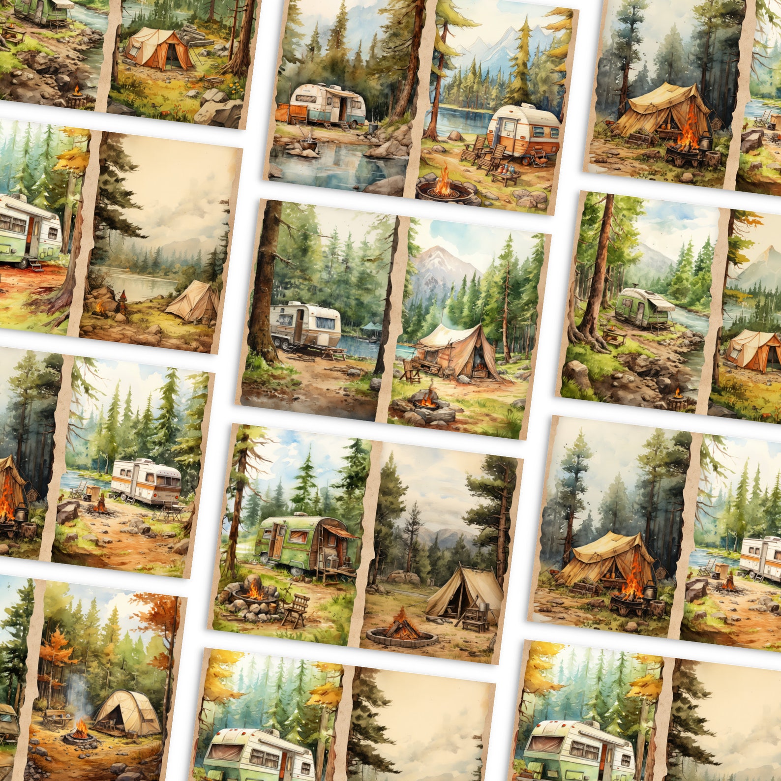 Camping, Junk Journal Kit, Men, Father's Day, Grandpa, Boy, Outdoors ...