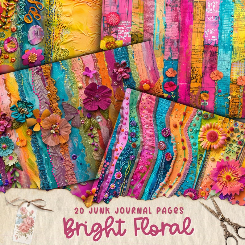 Hippie Pattern Commercial Use Digital Paper Hippie Textures Flower ...