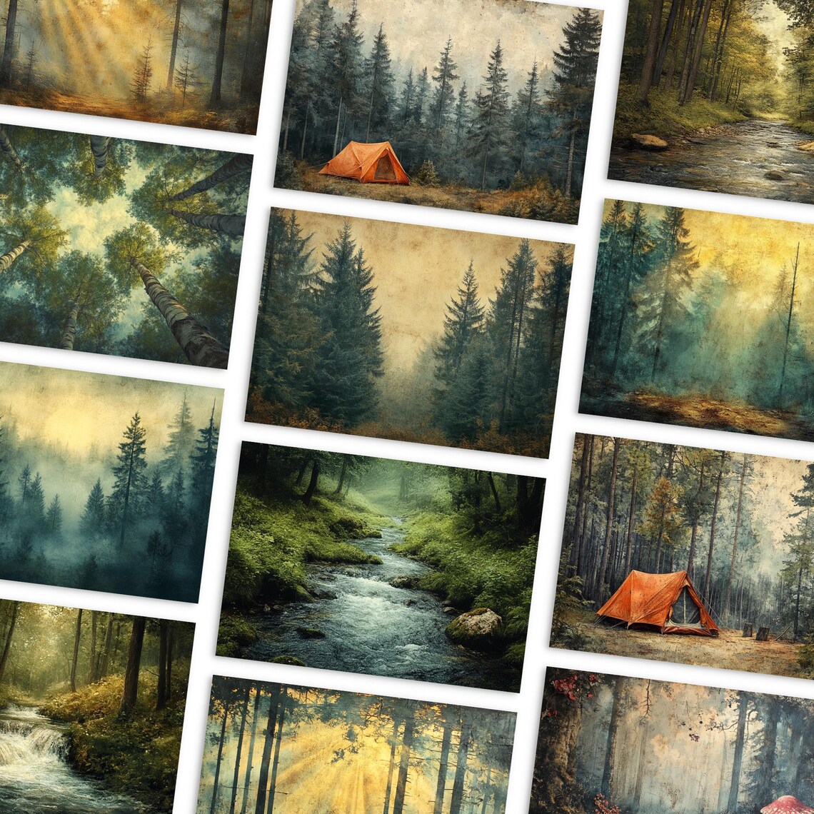 Forest Junk Journal Printable Pages, Digital Scrapbook Paper Kit ...