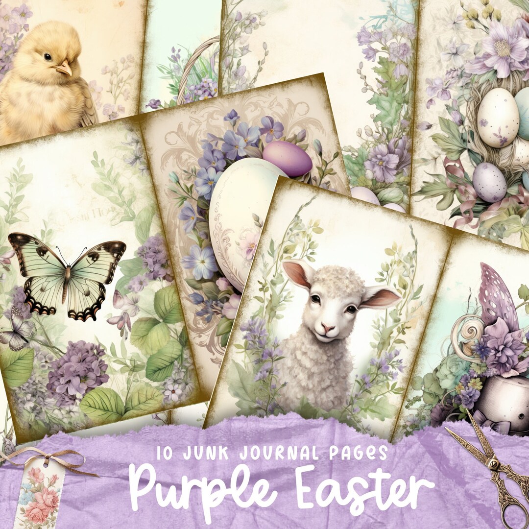 Easter Junk Journal Pages, Bunny Junk Journal, Rabbit, Journal Pages ...