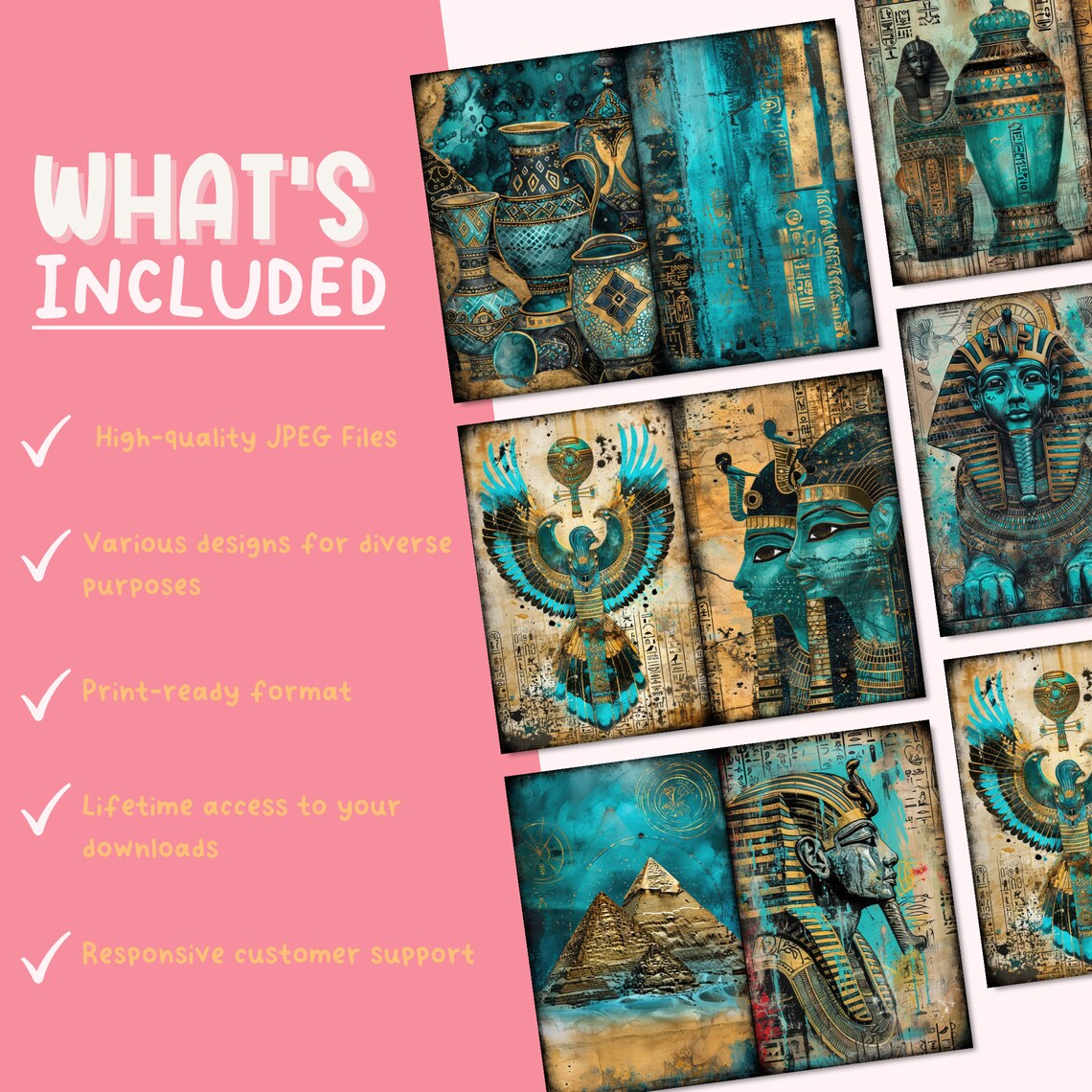 Egypt Junk Journal Page, Watercolor Ancient Greek Junk Journal ...