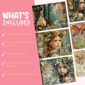 Enchanted Forest Junk Journal Pages, Printable Collage Sheet, Digital ...