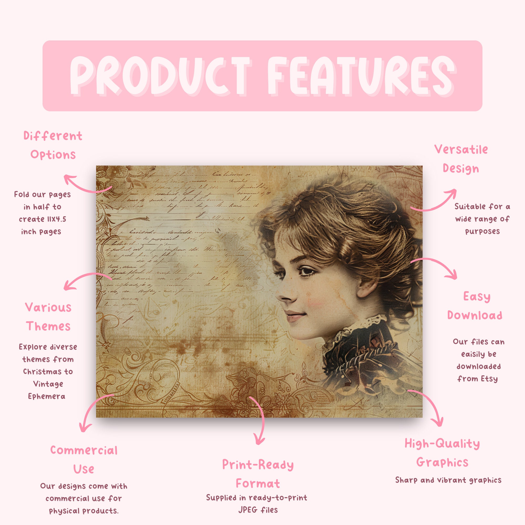 Watercolor Victorian Lady, Junk Journal Printable Pages, Digital ...