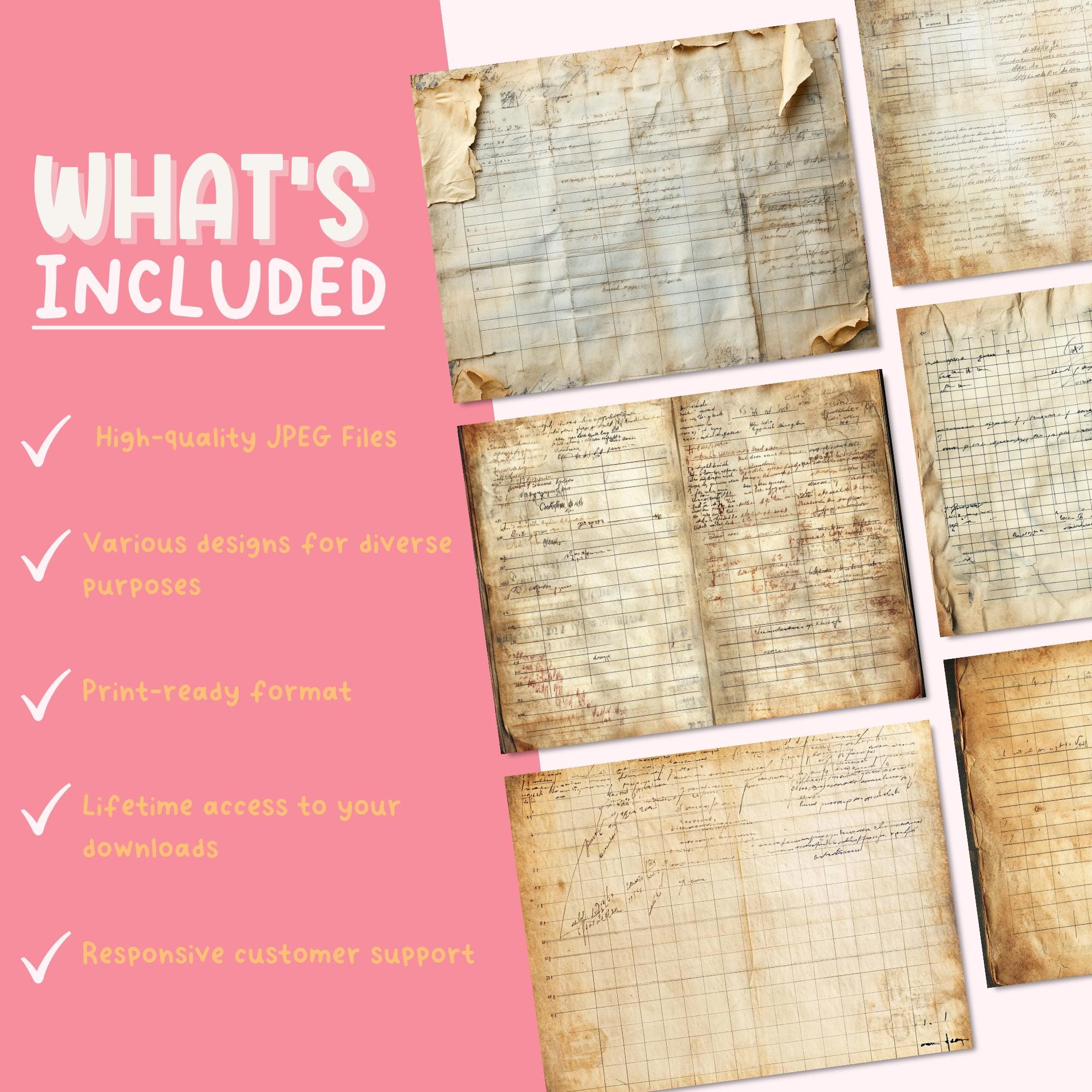 Printable Ledger Paper, Ledger Book, Digital Ledger Paper, Junk Journal ...