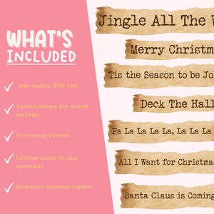 Printable Christmas Words Sayings Junk Journal Kit Supplies ...