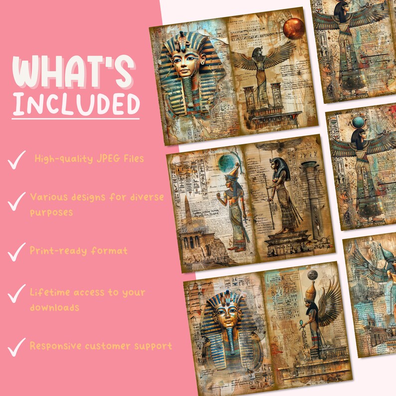 Ancient Egypt Junk Journal Pages, Printable Scrapbook Paper, Digital ...