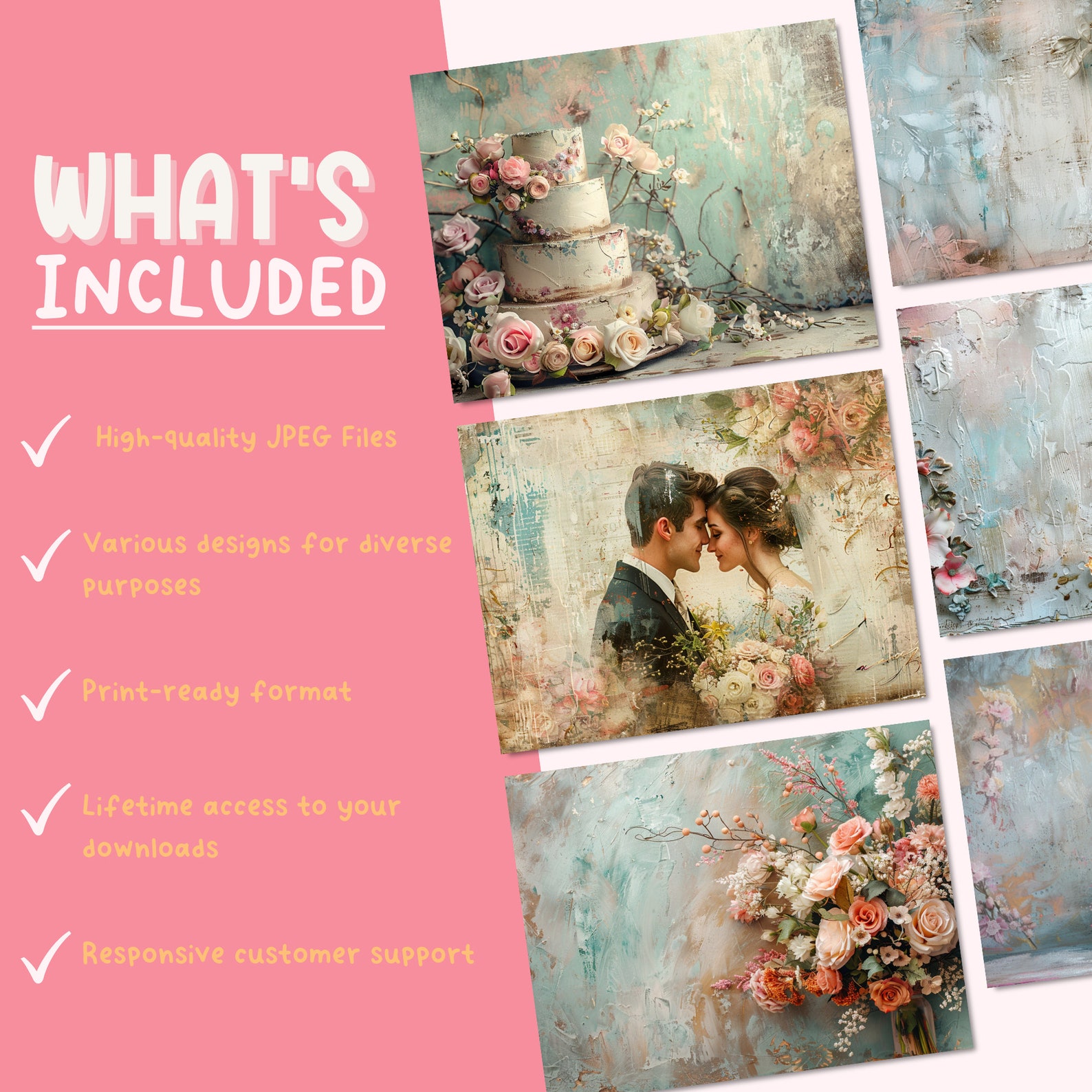 Vintage Wedding Junk Journal Kit, Printable Scrapbook Pages, Marriage ...