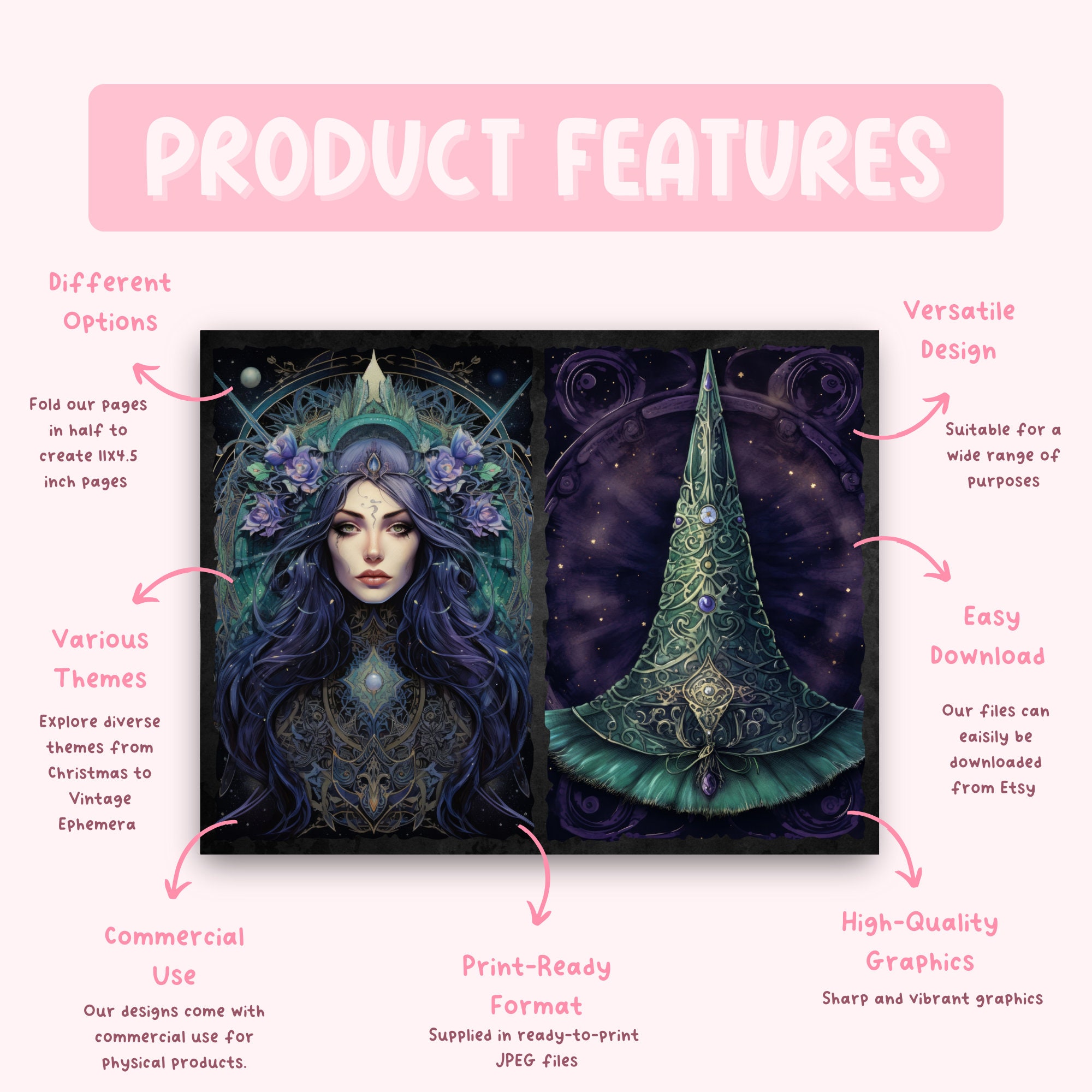 Wizard Junk Journal Kit, Witchcraft Journal Pages, Wizardry Junk ...