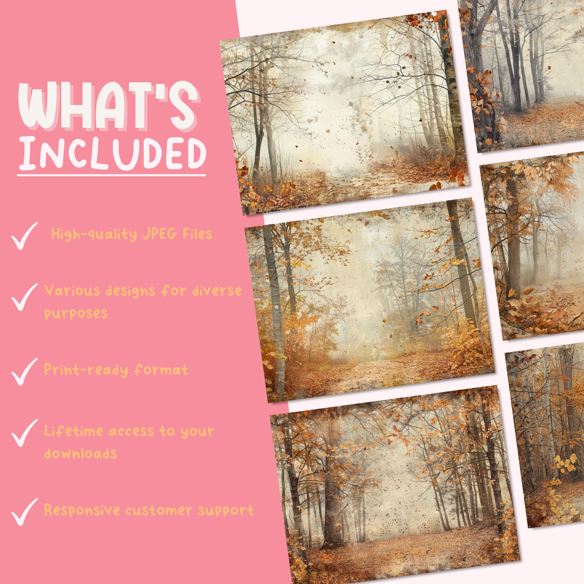 Autumn Junk Journal Pages, Digital Fall Scrapbook Paper, Printable ...