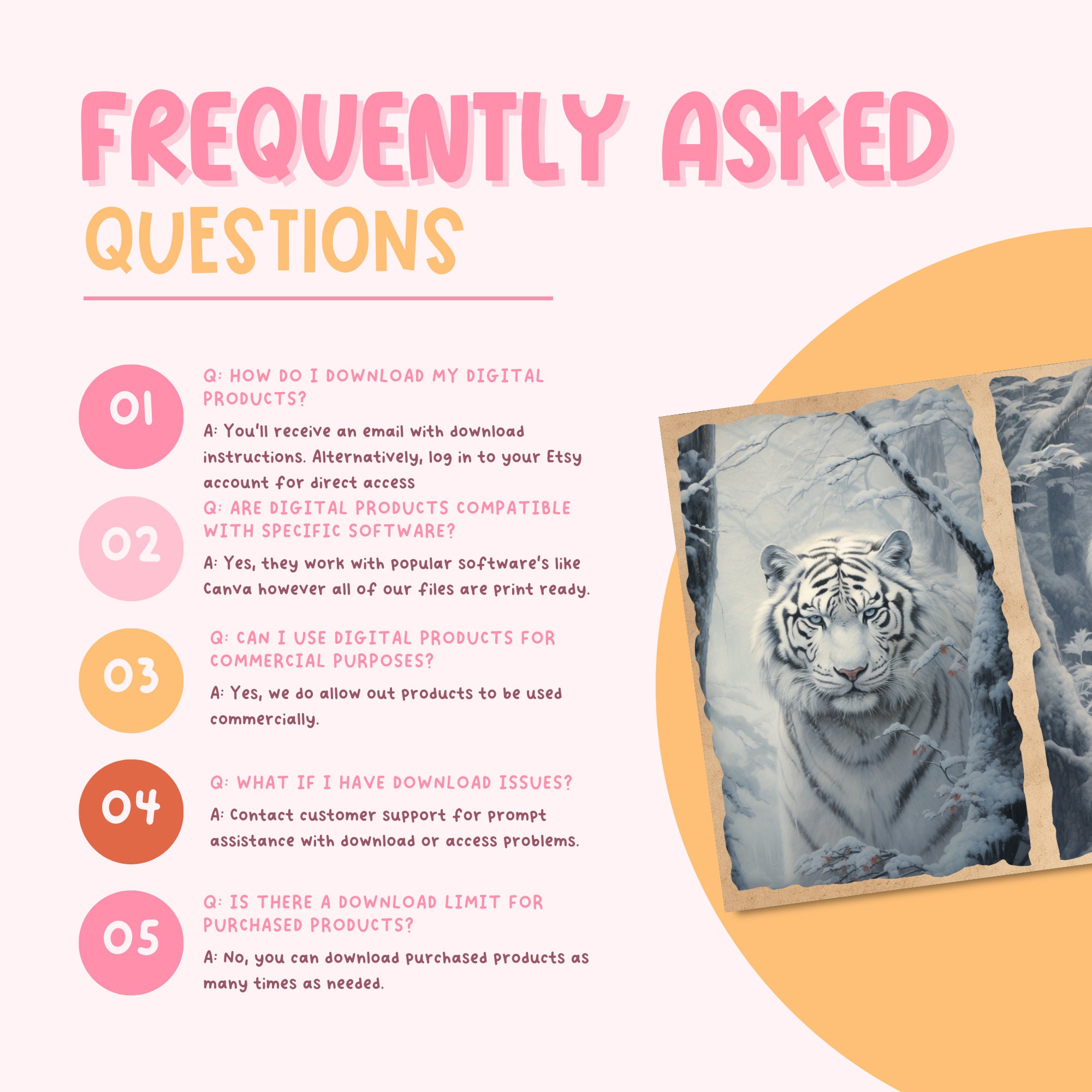White Bengal Tiger Junk Journal Pages, Crafts, Digital Download, Scrap ...