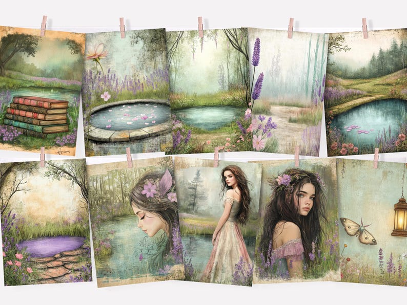 Whispers of Violet Junk Journal Pages, Dreamy Vintage Printable Art ...